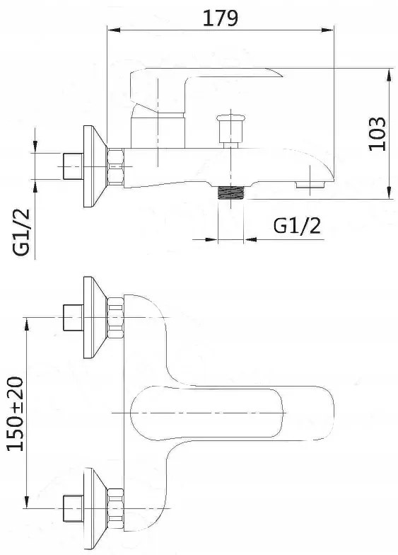 Invena Siros, vanová baterie, černá matná, BW-90-004-A