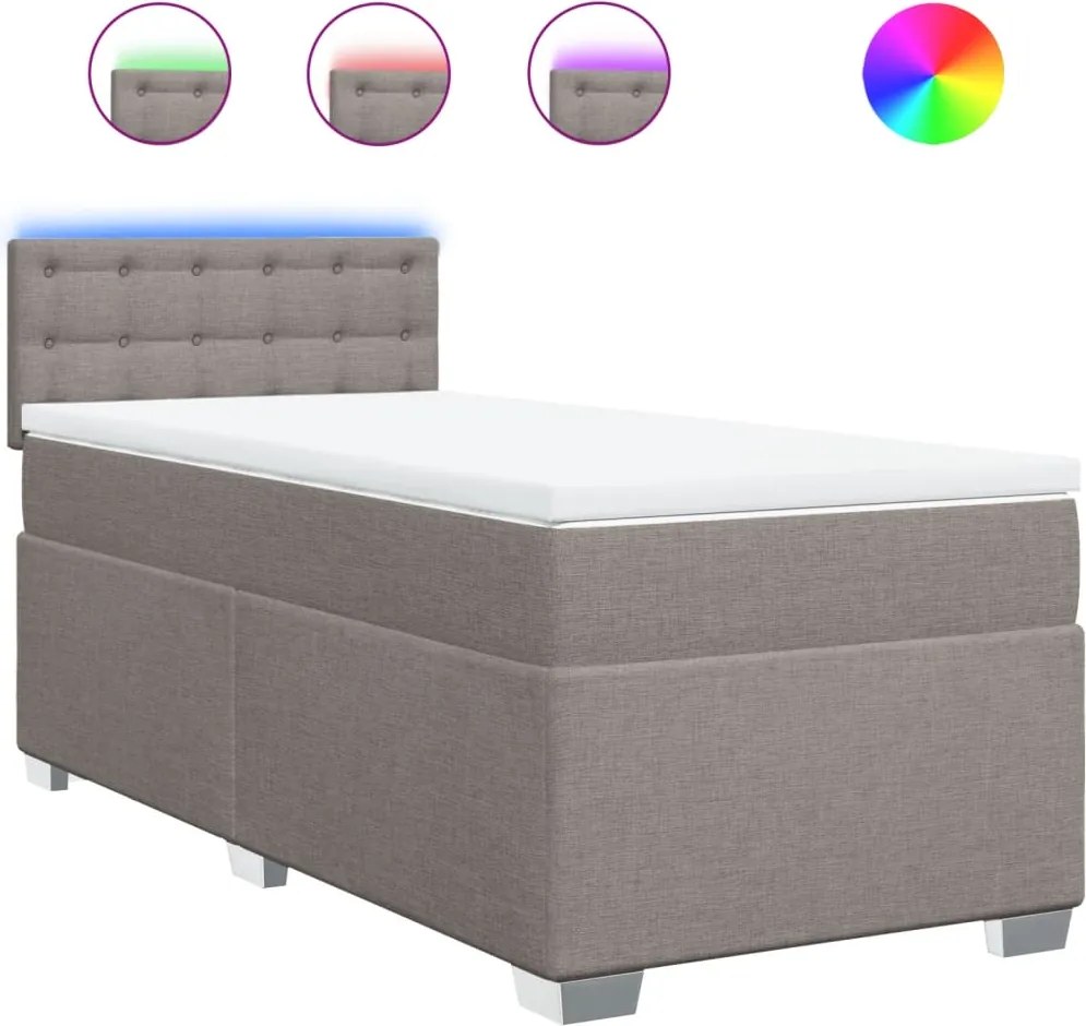 Box spring postel s matrací taupe 90x200 cm textil 3288089