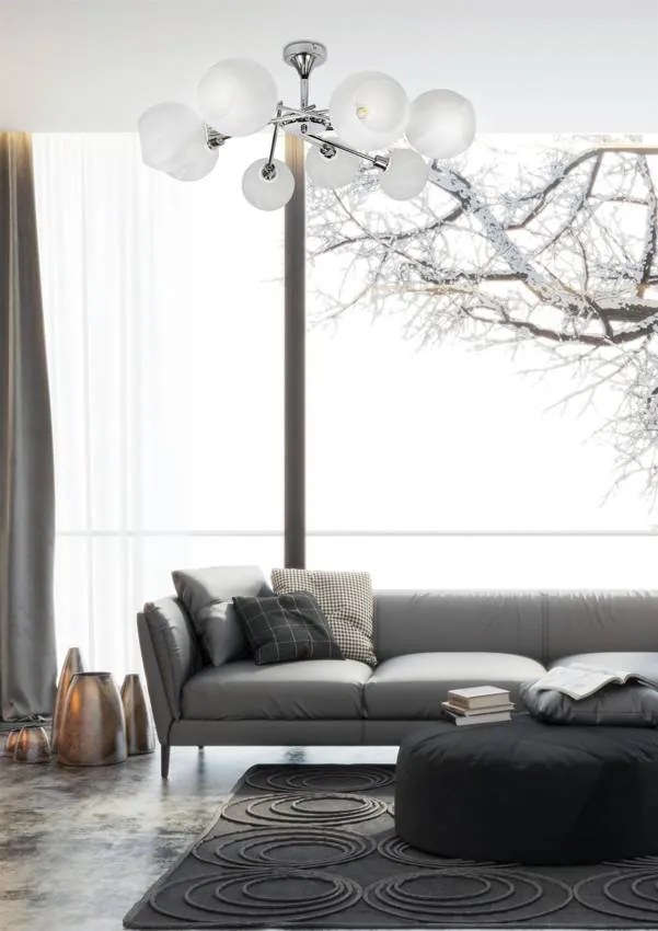 Chromové stropní svítidlo Raul pro žárovku 8x E14  - Candellux