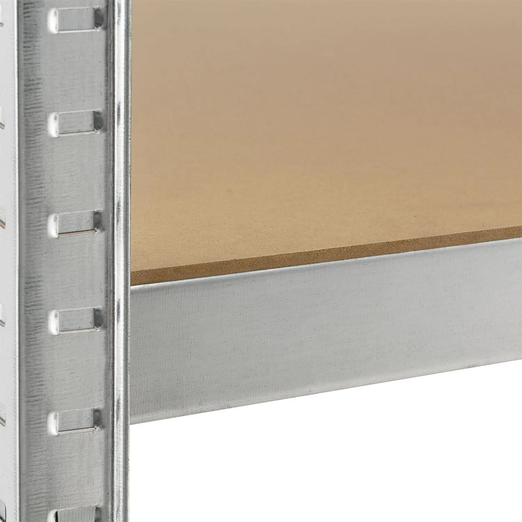 Juskys Kovový regál Basic 200 × 100 × 60 cm Barva: stříbrná