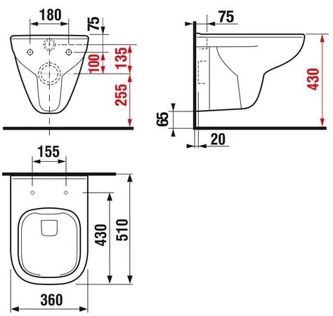 Jika Deep Podomítkový modul, závěsné WC rimless, bílá H6006140000002 set závěsné wc h820614+rámový podomítkový modul h895652