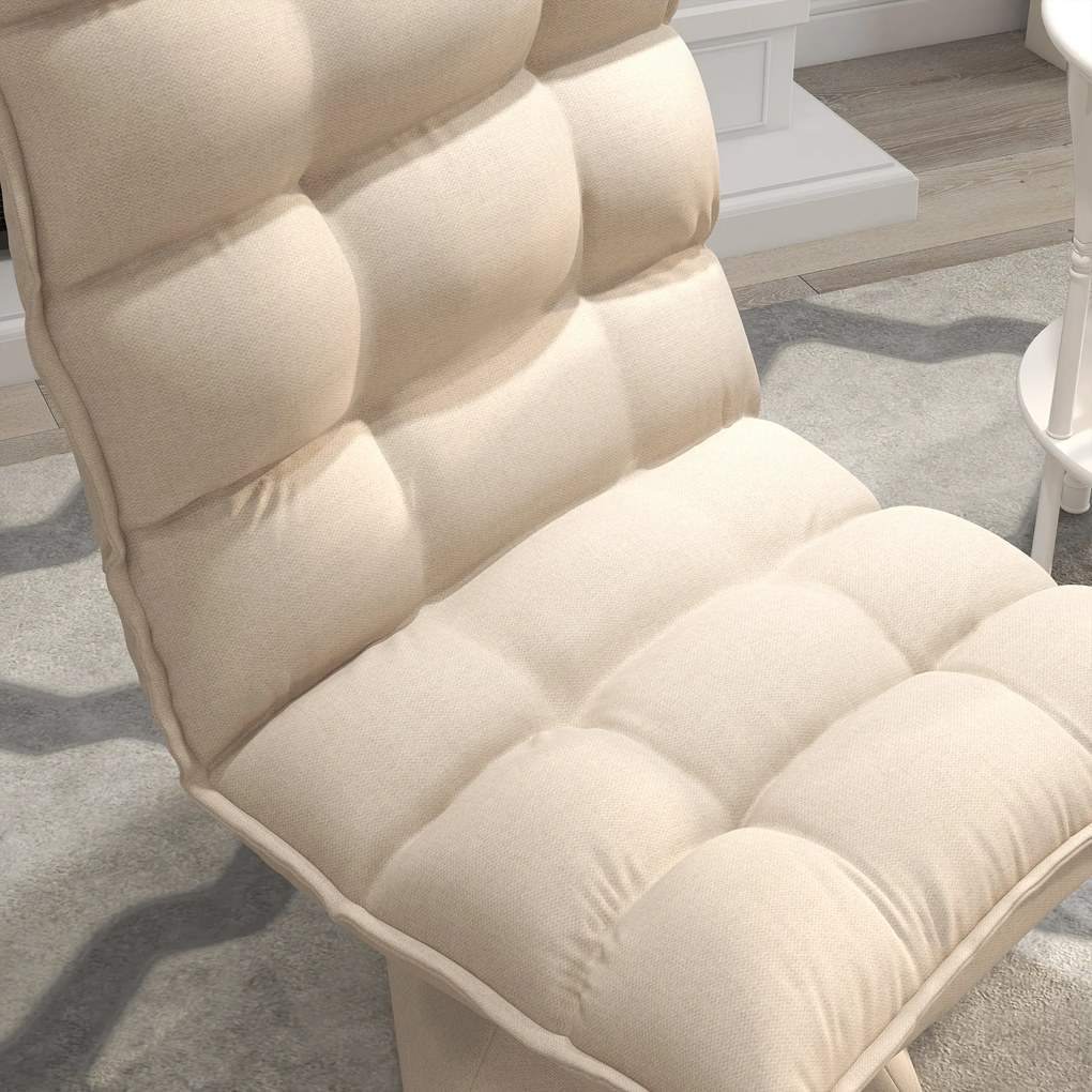 HOMCOM Podlahové křeslo Nastavitelná pohovka, otočná, meditační židle, čalouněná, polohovací, Líná pohovka, Beige