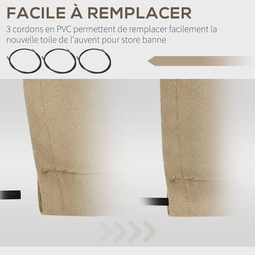 Náhradní plachta pro slunečník Outsunny - Jemné vlnky - Vysoce hustý polyester 280 g/m² s UV ochranou 3,82L x 2,4W (výložník) m Beige | Aosom