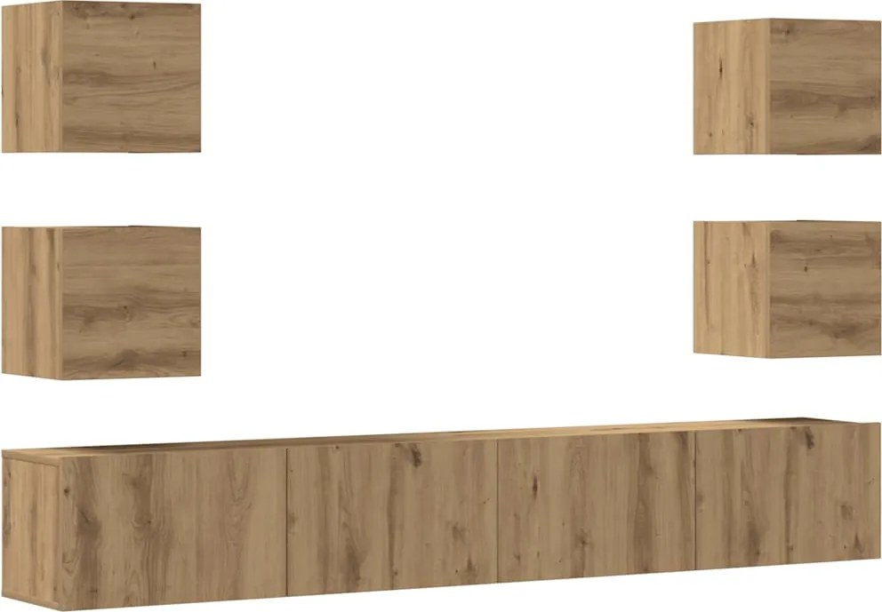 Nástěnné TV skříňky 6 ks dub artisan kompozitní 3328970