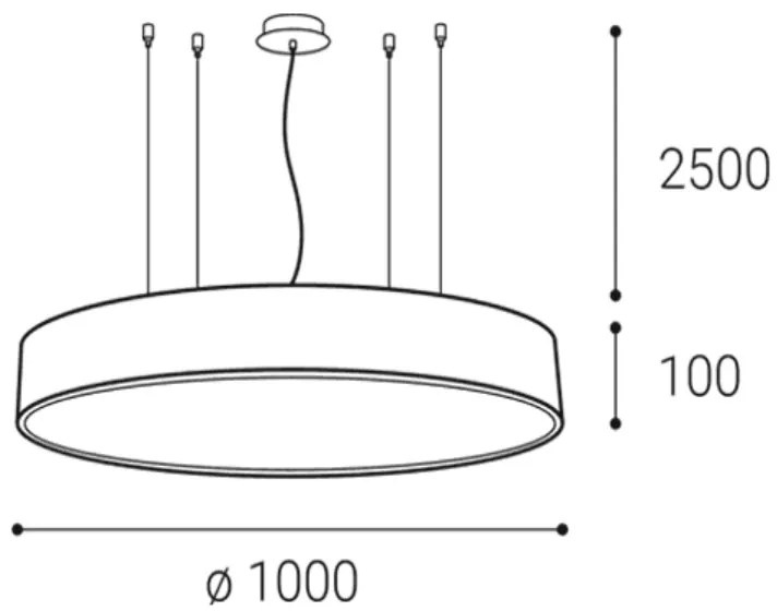 Mono, závěsné led svítidlo Led2 Barva: Bílá, Ø - Průměr: 100cm, Varianta svítidla:: 3000/4000k Dali TW