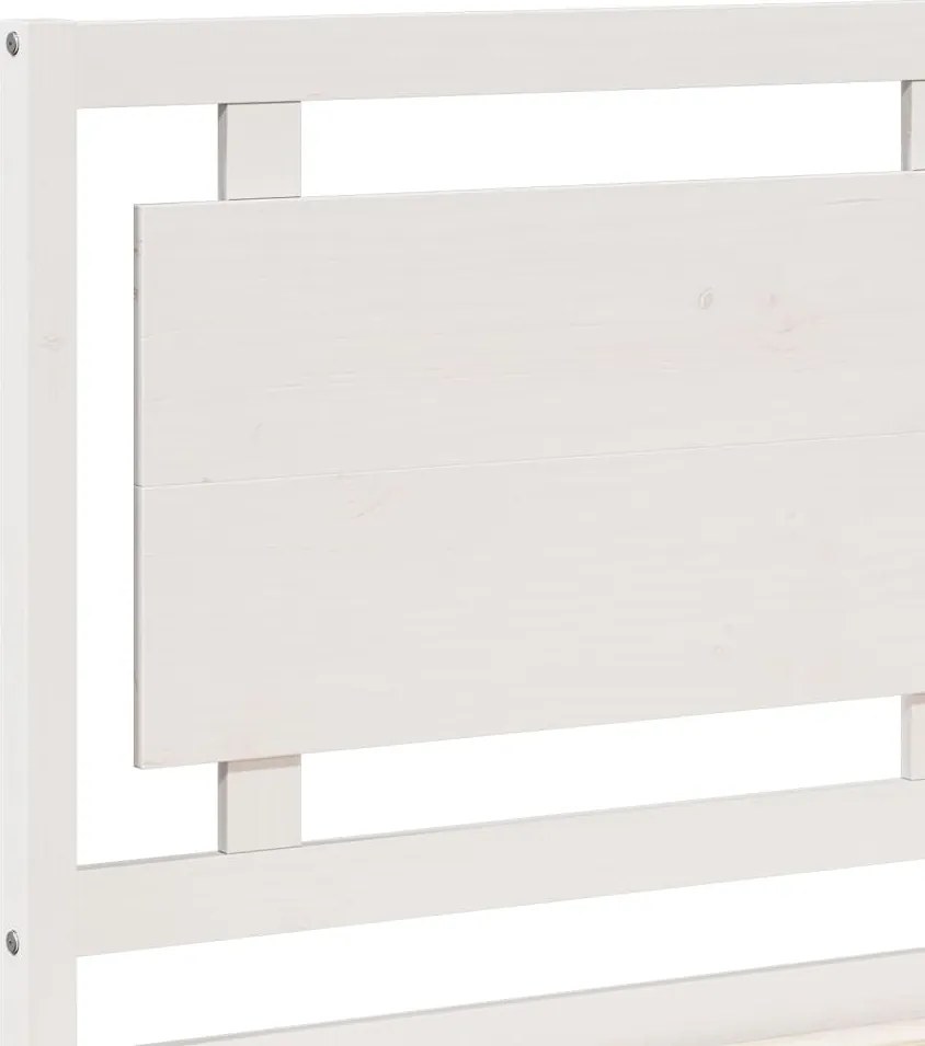 Prodloužený rám postele bez matrace bílý 200 x 210 cm masiv 3309194