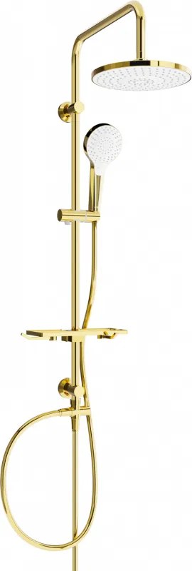 Mexen sprchový set T05 s horní hlavicí 22,5cm, zlatá/bílá, 798050593-50