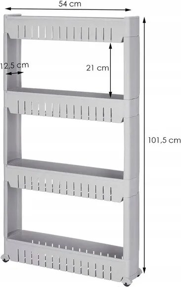 Kontejner na kolečkách 4 police SPRINGOS HA1020 šedý