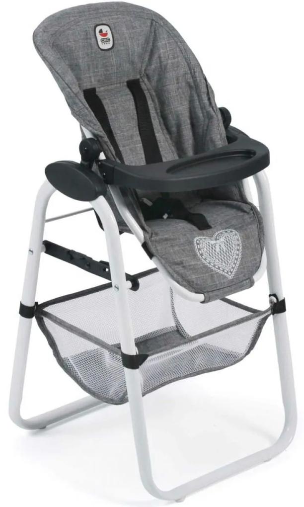 Bayer Chic Jídelní židlička pro panenku - Jeans šedivá
