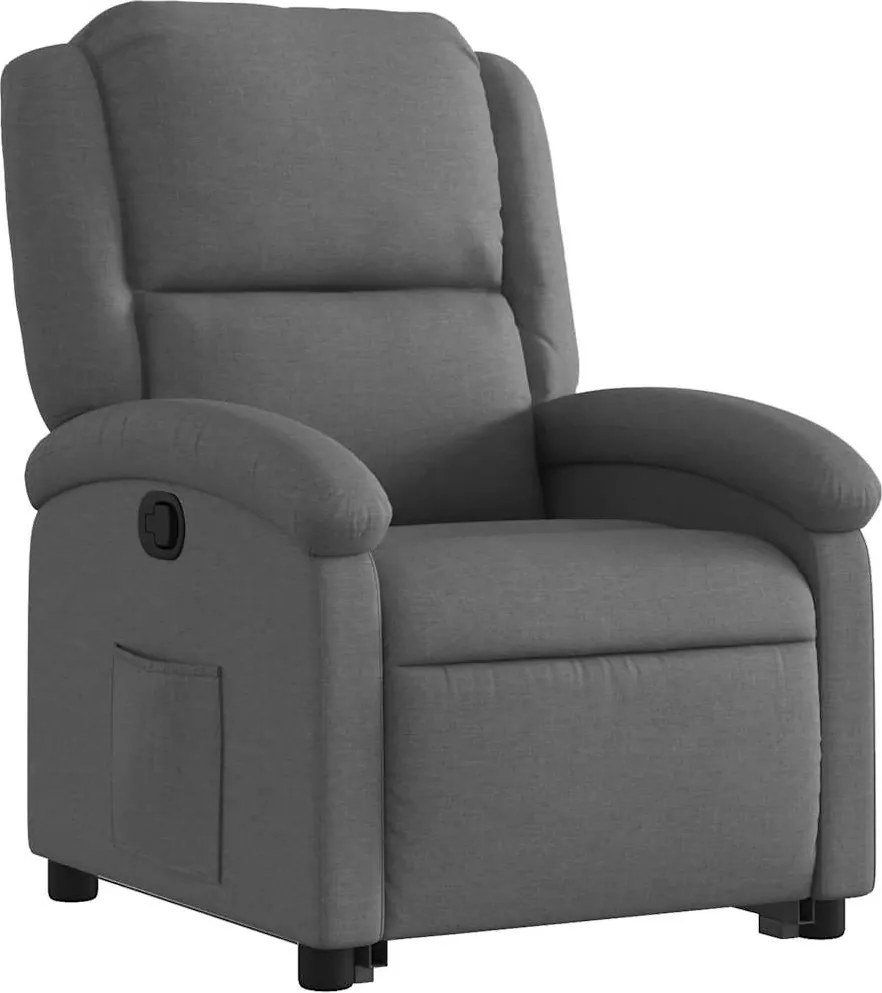 Zvedací polohovací křeslo tmavě šedé textil 3204165