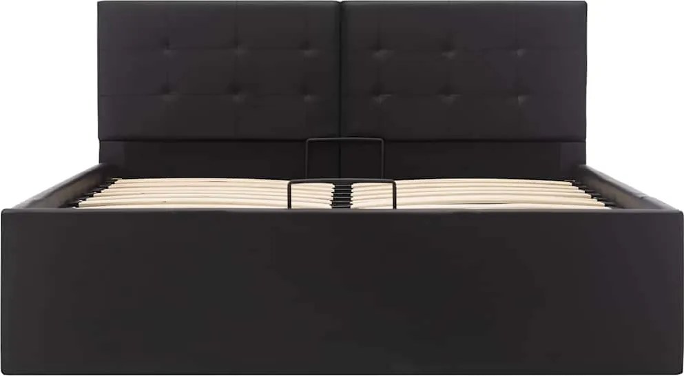 Rám postele s úložným prostorem černý umělá kůže 120x200 cm 285512