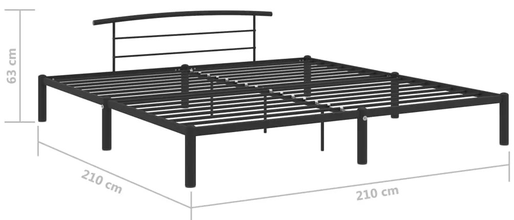 vidaXL Marketos Rám postele černý kov 200 x 200 cm