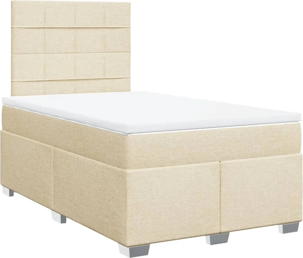 Box spring postel s matrací krémová 120x190 cm textil 3290432
