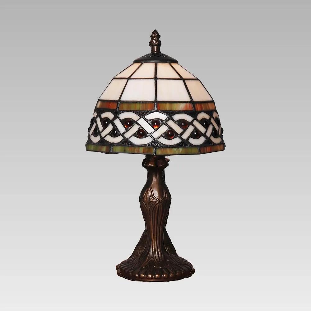 Stolní lampa TIFFANY, antická hnědá, vzorovaná Prezent TIFFANY 150