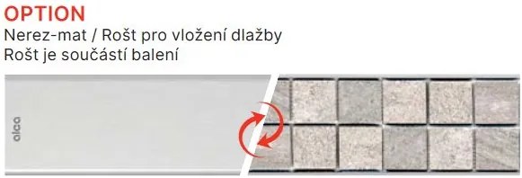 Alcaplast APZ2012 OPTION6 - 750 plastový sprchový žlab s otočným sifonem a oboustranným roštem