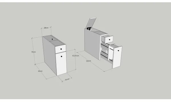 Koupelnová skříňka MELODY dekor mramor béžová