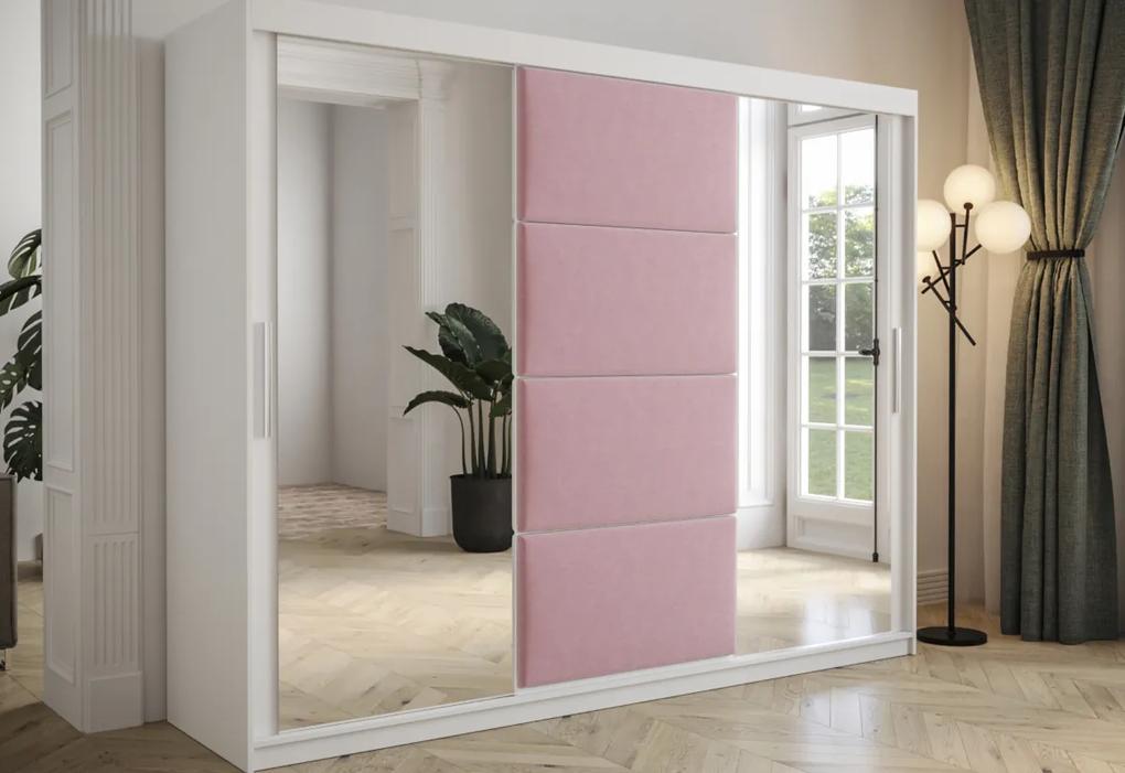 Posuvná skříň se zrcadlem TAPI 2, 250x200x62, bílá/manila 9