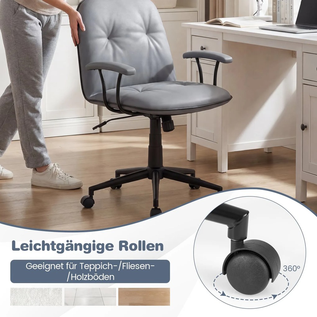 Costway Kancelářská židle ergonomická psací židle z umělé kůže s polstrovanými