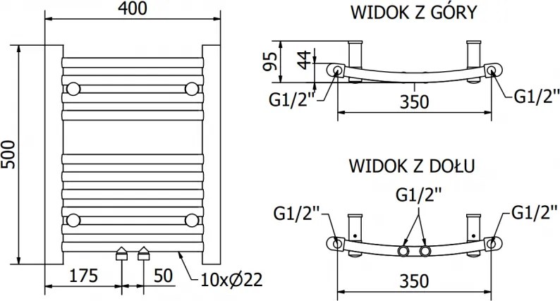 Mexen Ares, elektrické topné těleso 500 x 400 mm, 300 W, černá, W102-0500-400-6300-70