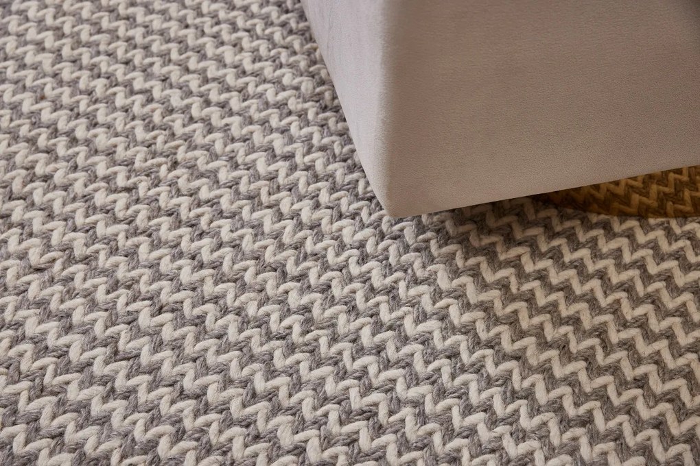 Ručne viazaný kusový koberec Fusilli DE 9415 White Mix, 140x200, biela, obývacia izba, Diamond Carpets India