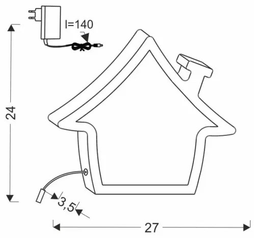 LED Dětská stolní lampa HOUSE LED/10W/230V růžová