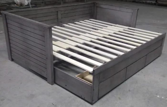 Rozkládací postel GORETA 90-180x200 cm, masiv a MDF barva dub