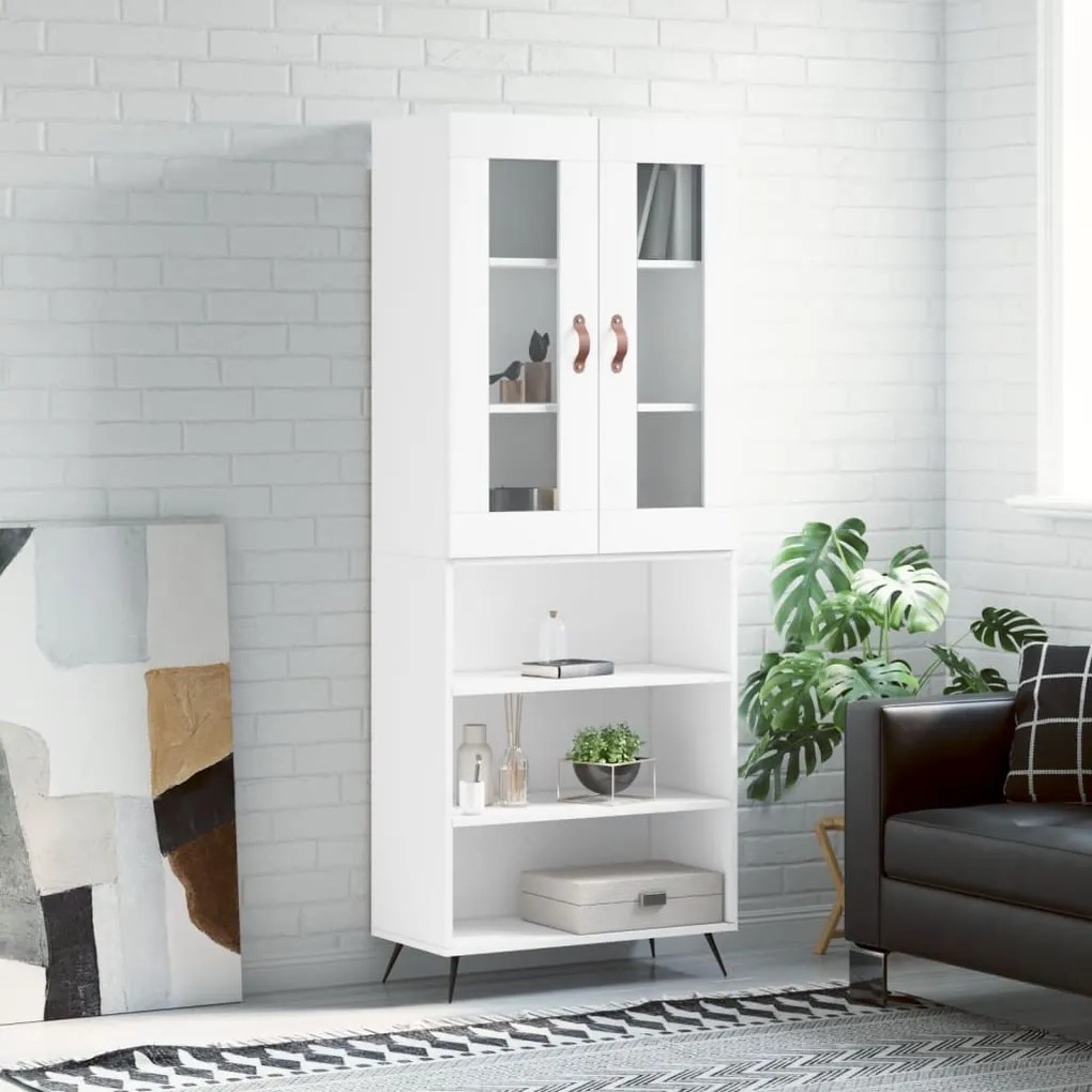 Skříň highboard bílá 69,5 x 34 x 180 cm kompozitní dřevo 3198697