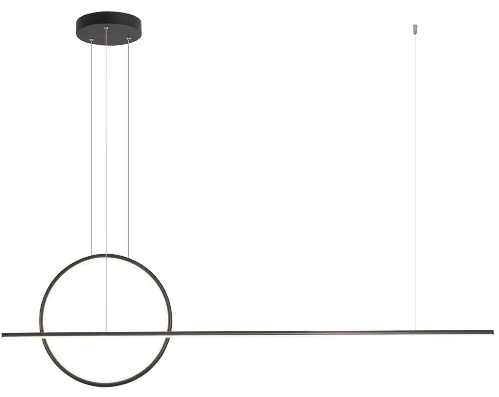 Redo Group 01-1848 Giotto, moderní závěsné svítidlo, 49W LED 4000K dimswitch, černá, délka 143cm