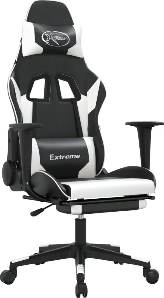 vidaXL Herní židle s podnožkou umělá kůže [3143704] Barva: Černá