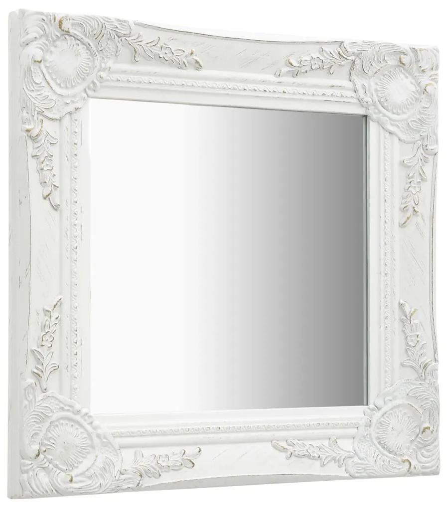 vidaXL Nástěnné zrcadlo barokní styl 40 x 40 cm bílé