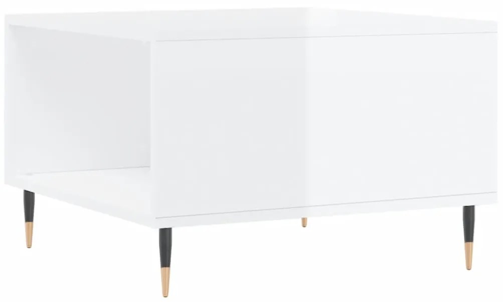 Konferenční stolek lesklý bílý 55x55x36,5 cm kompozitní dřevo - Default Title