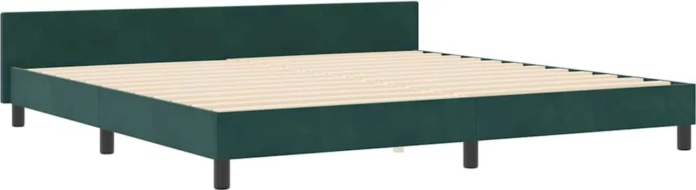 Postel s boxspringem s čelo Tmavě zelená 200 x 200 cm samet 3344900