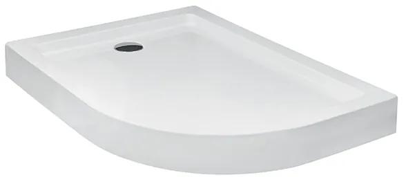 Besco Asymetrická sprchová akrylátová vanička SATURN AS 100x80 (120x90) IP Barva: Bílá, Rozměry (cm): 120x90, Orientace: Levá