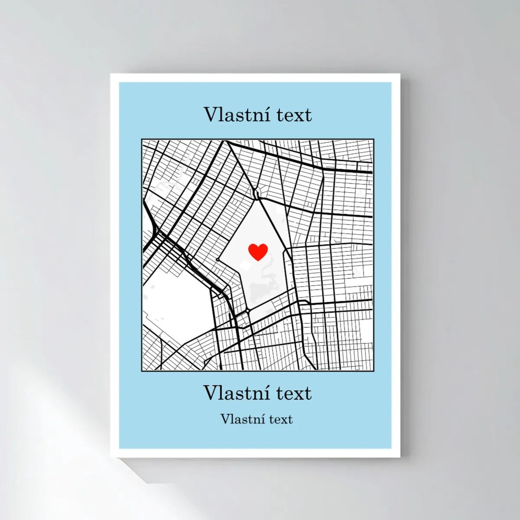 Personalizovaný magický fotoobraz v rámu - 30x40 - mapa