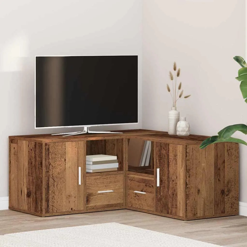 Rohová skříňka old wood 160 x 40 x 45 cm kompozitní dřevo 3307826