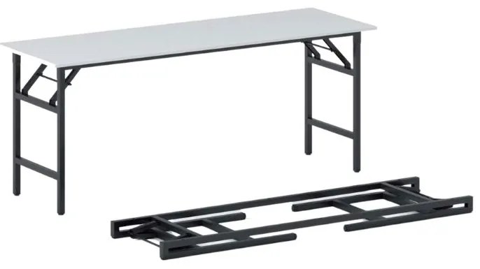 Konferenční stůl FAST READY, 170x50 cm, černá podnož, bílá