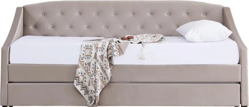 Rozkládací postel 90x200, hnědošedá Taupe, ALODA Kondela 0000399606