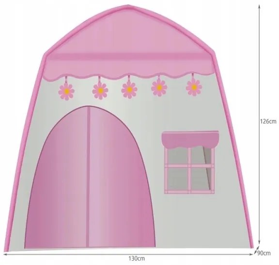 Kruzzel 17489 Dětský stan se světýlky růžový