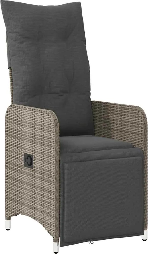9dílný zahradní bistro set s poduškami šedý polyratan 3277170