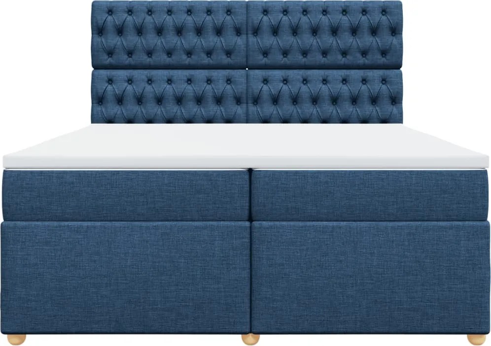 Box spring postel s matrací modrá 200x200 cm textil 3293700