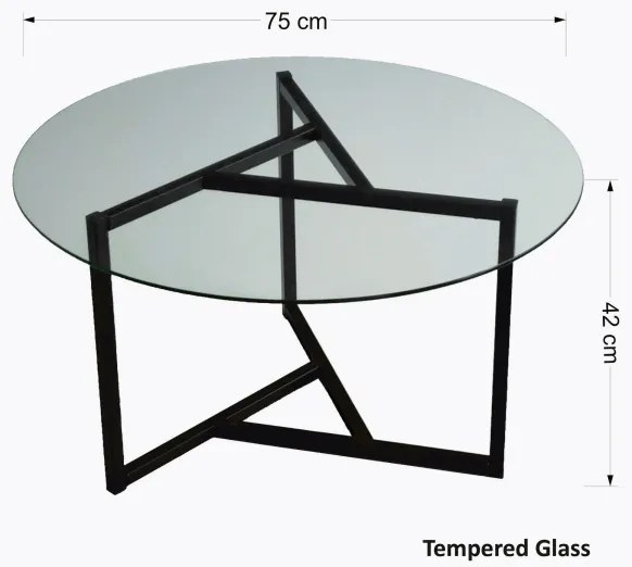 Konferenční stolek TRIO 42x75 cm čirá/černá
