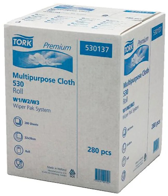 Tork Premium 530 víceúčelové utěrky, kombi role, bílá, šířka 320 mm