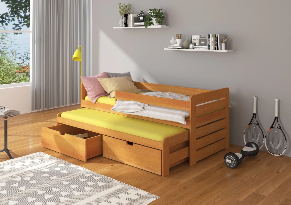 ADRK Furniture Postel dvojitá s bariérou TOMI 180x80 CH-Tom-OLCH-186-E1419