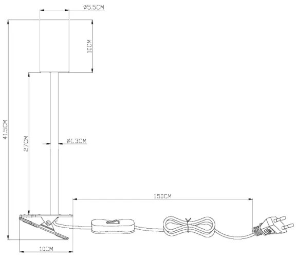 Globo 57911KG - Flexibilní lampa s klipem ROBBY 1xGU10/25W/230V šedá/hnědá