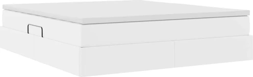 Postel s úložným prostorem a matrací Bílá 160 x 200 cm 3370171