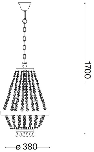 Ideal Lux - LED Křišťálový lustr na řetězu CAESAR 6xG9/3W/230V pr. 38 cm zlatá