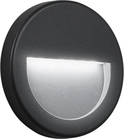 FAN LED-SMILE-ANT Venkovní nástěnné svítidlo LED SEGNAPASSI SMILE antracit polykarbonát 2,5 W 300 lm 4000 K IP54 11x1,5 cm - FANEUROPE