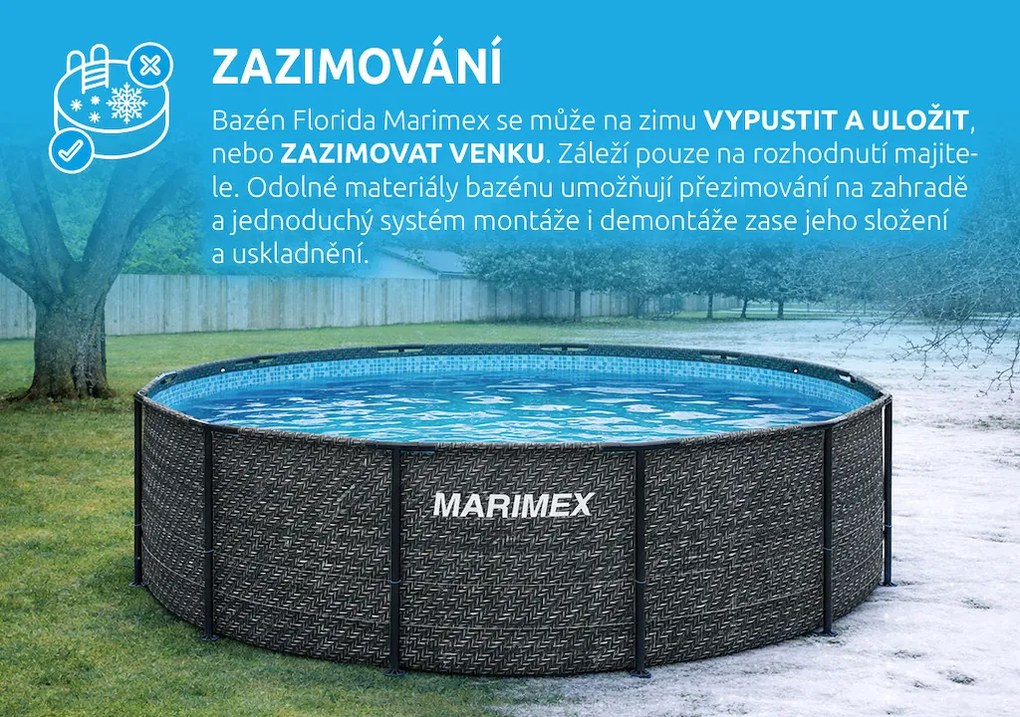 Bazén Florida 3,66x1,22 m se skimmerem - motiv RATAN