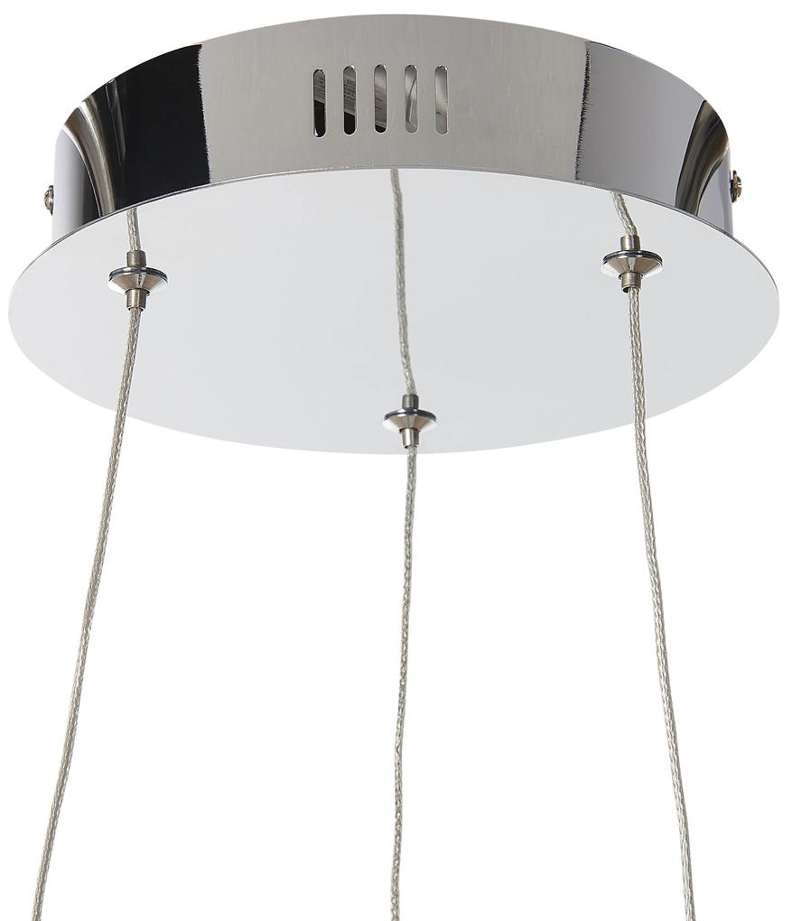 Závěsná LED lampa kovová ø 40 cm stříbrná JORDAN Beliani