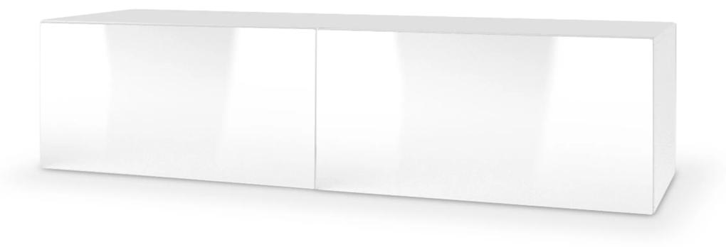 RTV stolek LIVO 160 závěsný bílá lesk